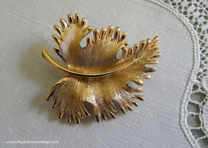 Vintage Monet Autumn Leaf Brooch Pin The Pink Rose Cottage